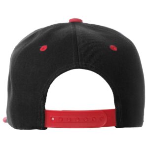 Classic Snapback Hat Custom A to Z Initial Letters, Black Red Cap White Red Letter Initial S