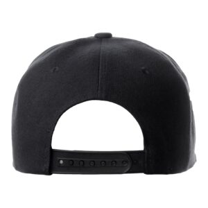 Classic Snapback Hat Custom A to Z Initial Raised Letters, Black Cap White Black Letter Initial S