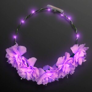 Violet Light Up Festival Flower Crown Headband with Purple LED Lights