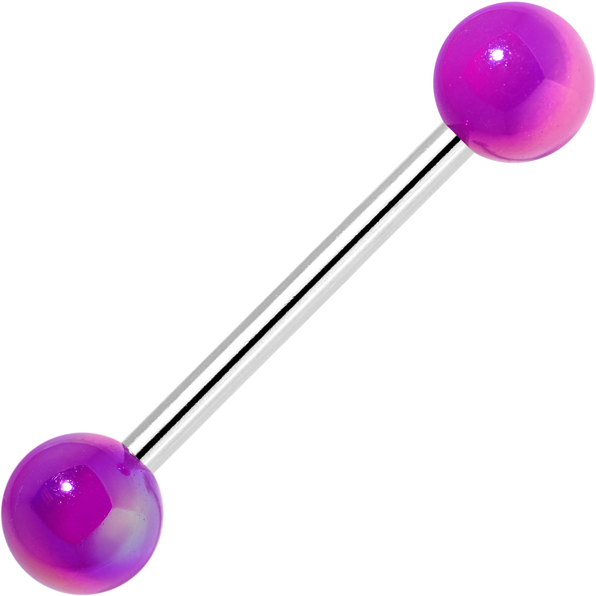 Body Candy Mens Womens 4PCS Stainless Steel Acrylic Neon Ball Barbell Tongue Rings Piercing Jewelry