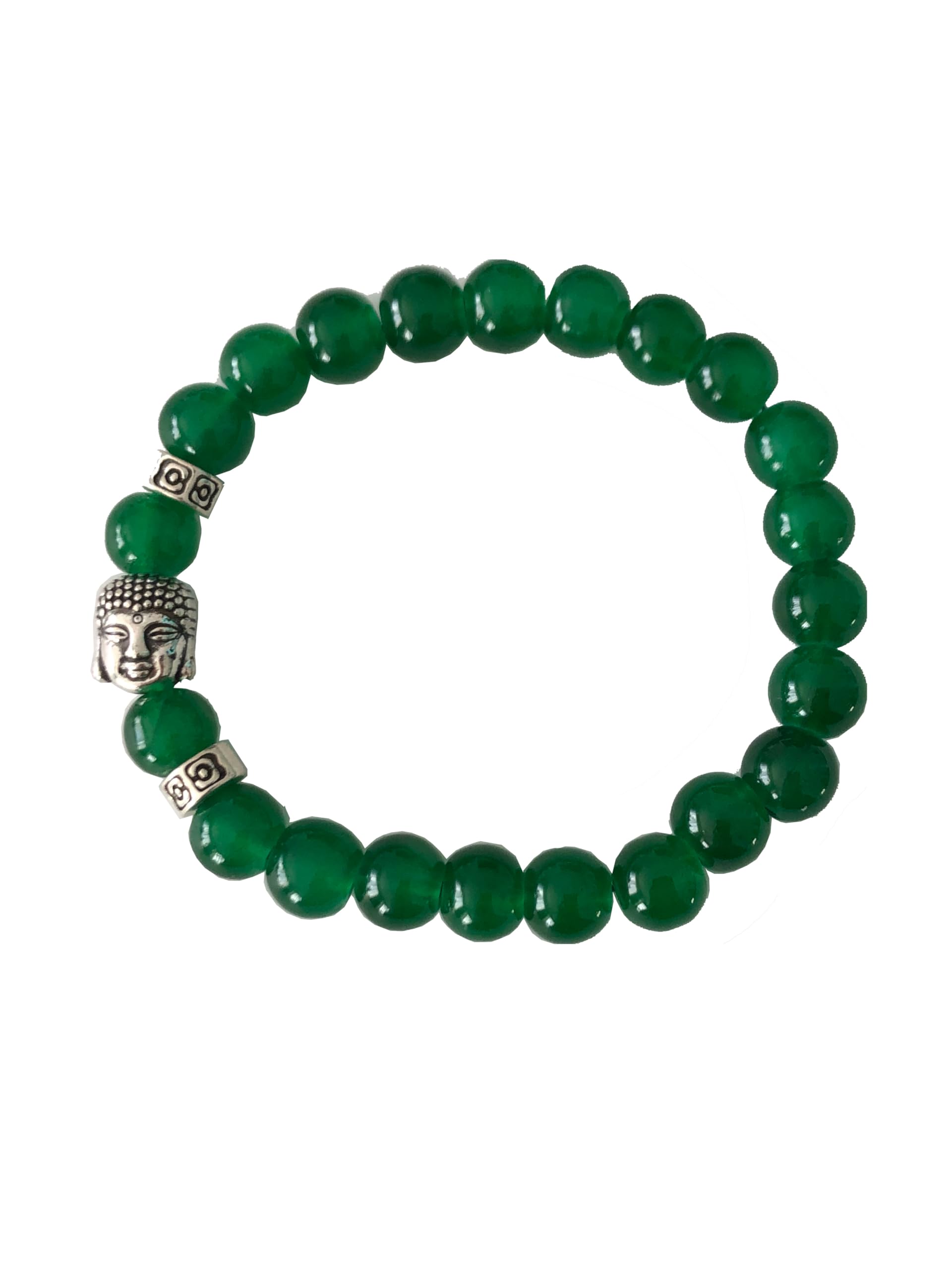 Secret for Longevity Dark Green Chinese Synth Jade Jadeite Buddha Zen Buddhist Prayer 8mm Beads Mens Womens Stretch Good Luck Yoga Bracelet