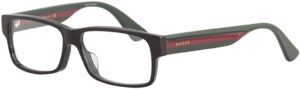 gucci gg0344oa eyeglasses 001 black/multicolor 56 mm