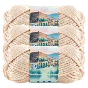 (3 pack) lion brand yarn 135-099l hometown yarn, los angeles tan