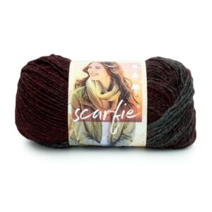 lion brand yarn scarfie yarn, multicolor yarn for crocheting, knitting, and crafting, 1 skein, oxford/claret