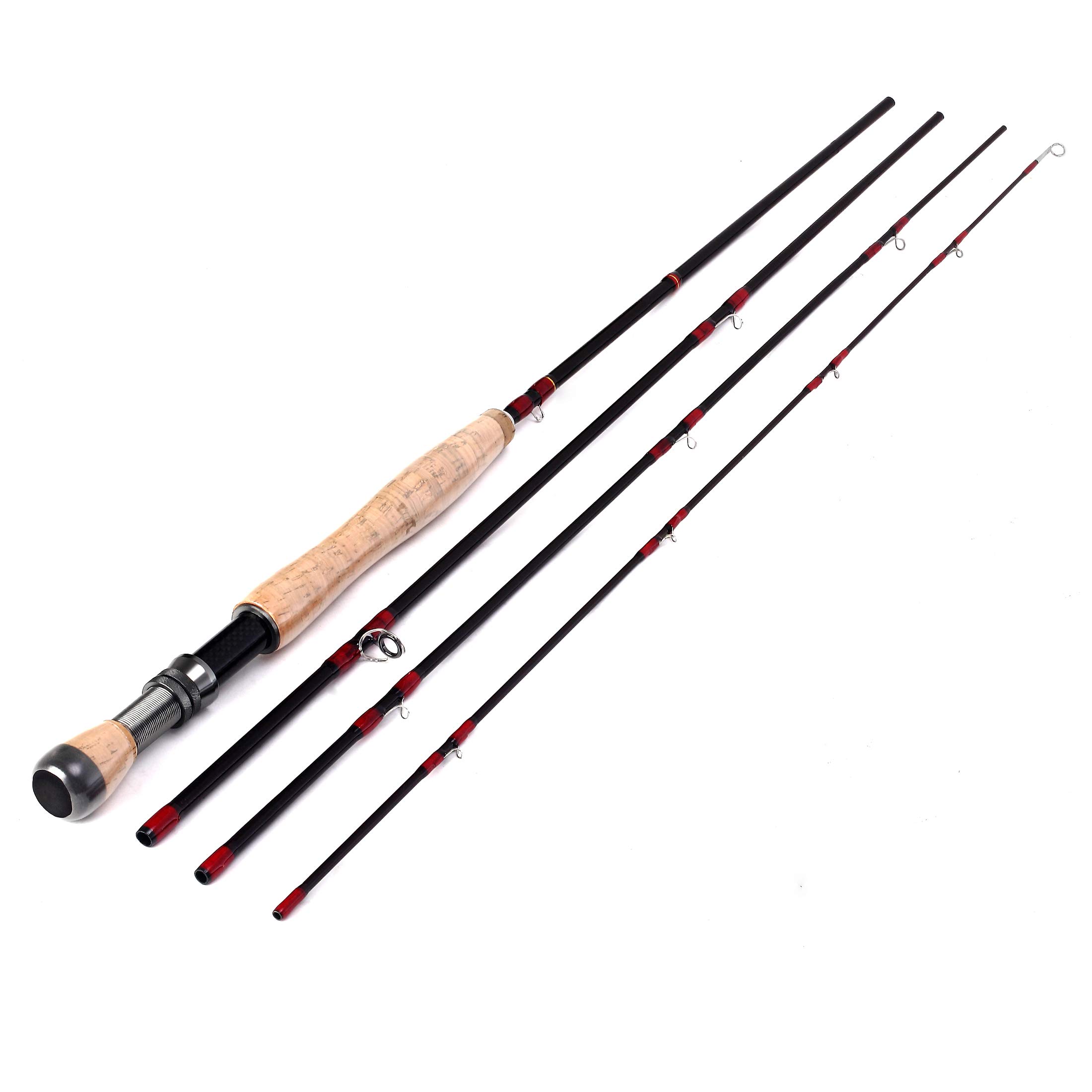 Generic 8ft Fly Fishing Rod 4 Sections 5-6wt Fly Rod Carbon Fiber Blanks Light Weight Medium Fast Action Freshwater Fishing, 8ft 5-6wt, 8045-6