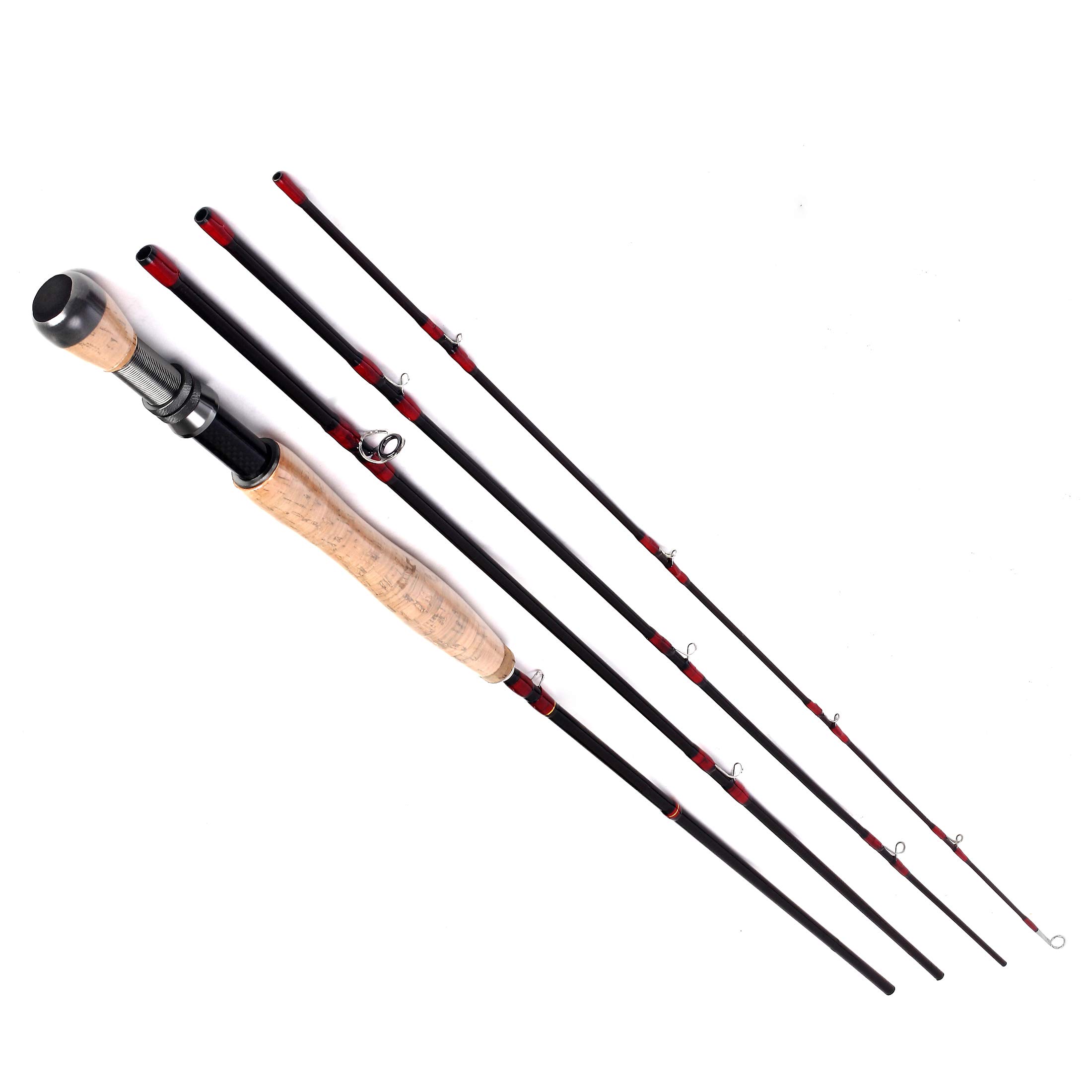 Generic 8ft Fly Fishing Rod 4 Sections 5-6wt Fly Rod Carbon Fiber Blanks Light Weight Medium Fast Action Freshwater Fishing, 8ft 5-6wt, 8045-6