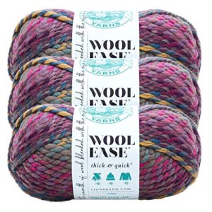 (3 pack) lion brand yarn 640-611 wool-ease thick and quick yarn, astroland3