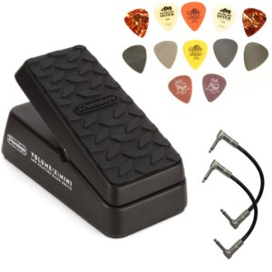 dunlop dvp4 volume x mini pedal bundle with 2 patch cables and dunlop pvp101 pick pack