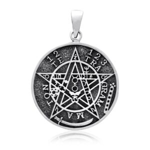 925 sterling silver tetragrammaton ceremonial magic seal of solomon pendant