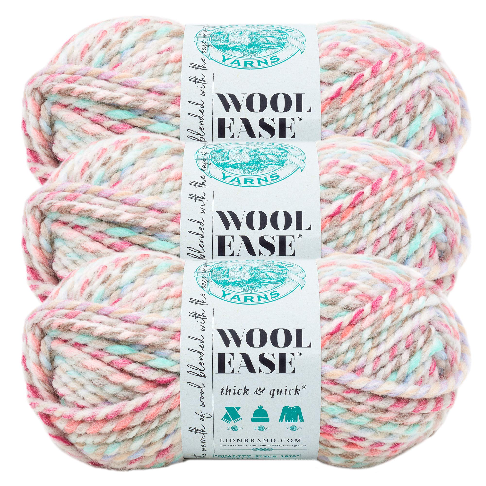 (3 Pack) Lion Brand Yarn 640-619 Wool-Ease Thick and Quick Yarn, Carousel3