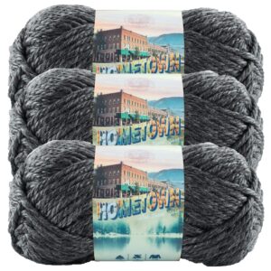 lion brand hometown usa yarn (3-pack) chicago charcoal 135-150