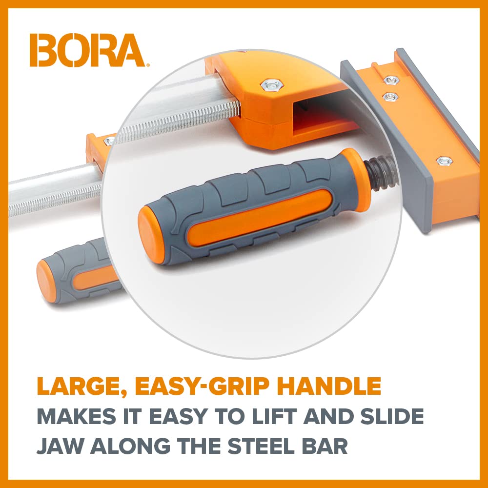 BORA 24" Parallel Clamp Set, 2 Pack of Woodworking Clamps with Rock-Solid, Even Pressure, 571124T