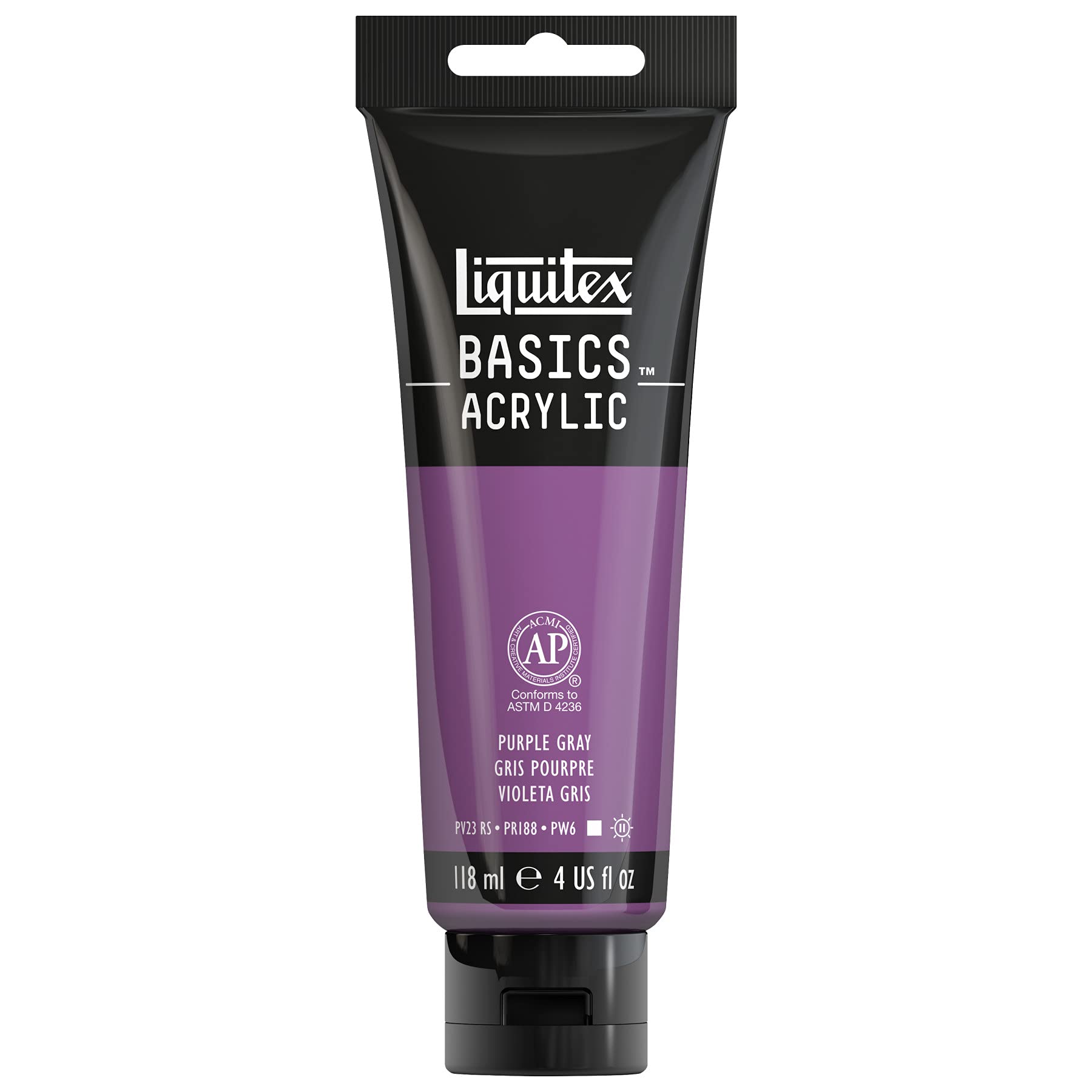 Liquitex BASICS Acrylic Paint, 118ml (4-oz) Tube, Purple Gray