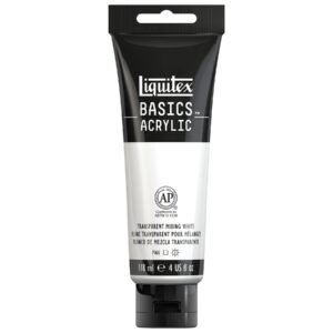 liquitex basics acrylic paint, 118ml (4-oz) tube, transparent mixing white