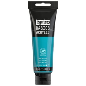 liquitex basics acrylic paint, 118ml (4-oz) tube, brilliant blue