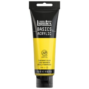 liquitex basics acrylic paint, 118ml (4-oz) tube, transparent yellow