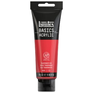 liquitex basics acrylic paint, 118ml (4-oz) tube, transparent red