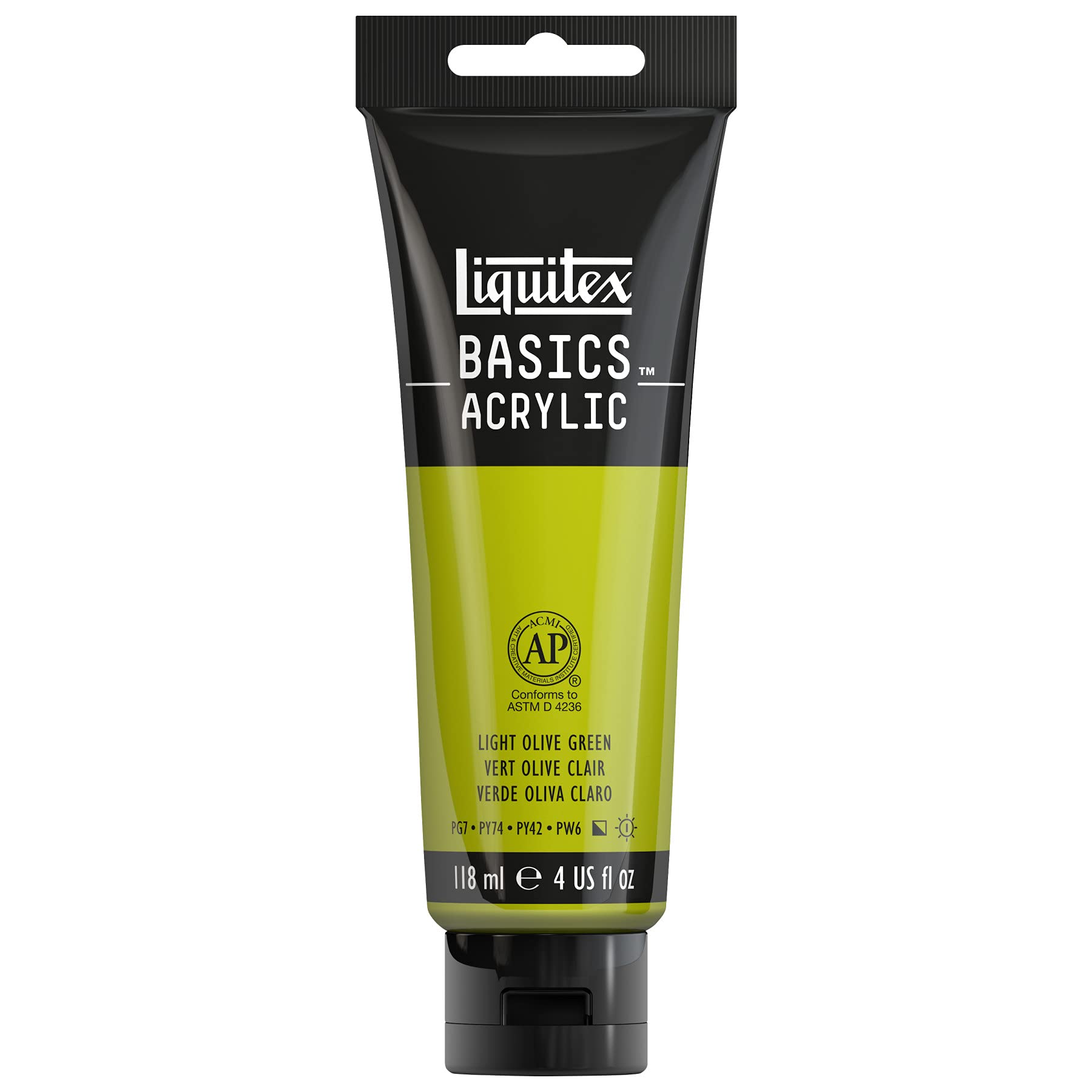 Liquitex BASICS Acrylic Paint, 118ml (4-oz) Tube, Light Olive Green