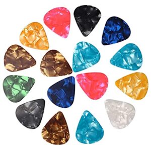 60 pcs guitar picks, 3 different thickness abstract art colorful celluloid guitar pick plectrums for bass, electric, acoustic guitars includes 0.46mm, 0.71mm, 0.96mm(color random)