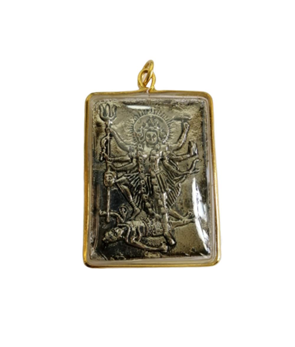 poppip Hindu Goddess MHA Kali Devi U-MA Gold Plated Pendant Protect Destroy Evil harm