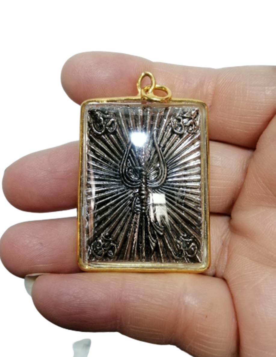 poppip Hindu Goddess MHA Kali Devi U-MA Gold Plated Pendant Protect Destroy Evil harm