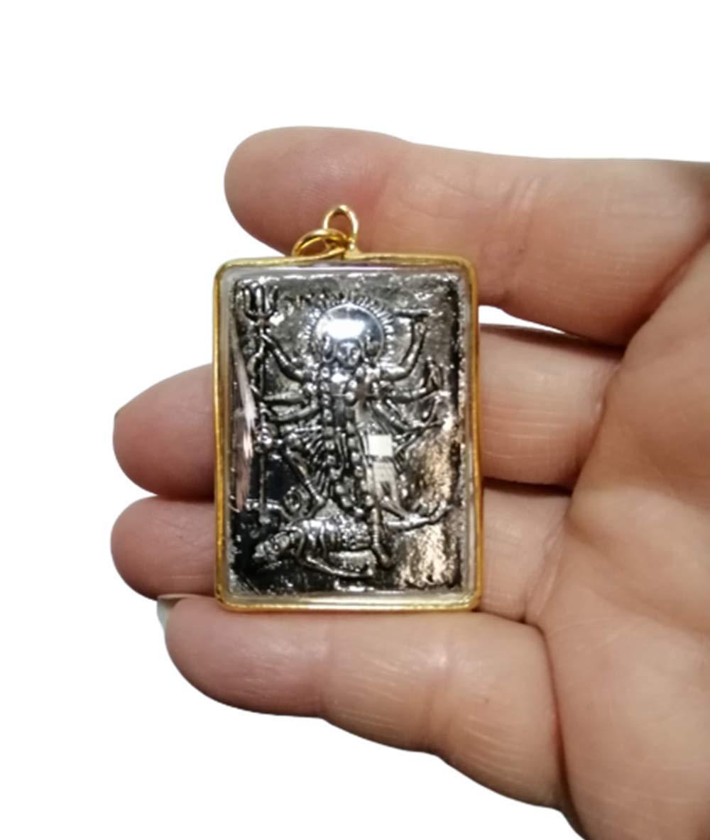 poppip Hindu Goddess MHA Kali Devi U-MA Gold Plated Pendant Protect Destroy Evil harm