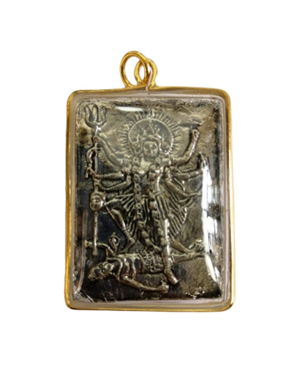 poppip Hindu Goddess MHA Kali Devi U-MA Gold Plated Pendant Protect Destroy Evil harm