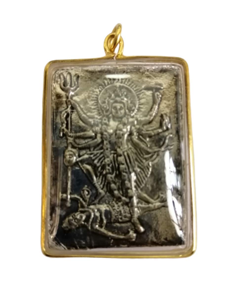 poppip Hindu Goddess MHA Kali Devi U-MA Gold Plated Pendant Protect Destroy Evil harm