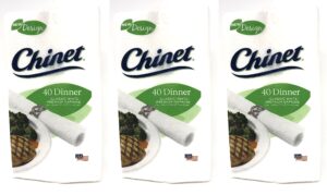 chinet classic white premium dinner napkins, 2 ply, 40 count (pack of 3)