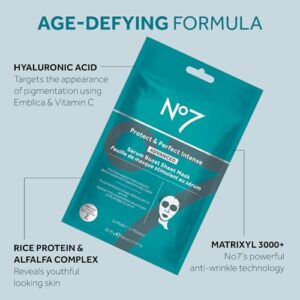 No7 Protect & Perfect Serum Boost Sheet Mask - Anti Aging Face Mask Reduces Fine Lines and Wrinkles - Hyaluronic Acid + Rice Protein Moisturizing Sheet Face Mask (1 Mask)