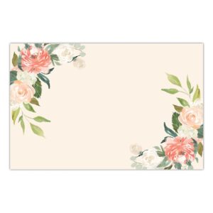 db party studio paper placemats 25 pack disposable place mats graduation woman's birthday parties wedding reception lovely flower blooms easy cleanup brunch dinner tableware guest seating 17" x 11"