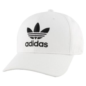 adidas originals men's originals trefoil structured precurve, white/black, one size