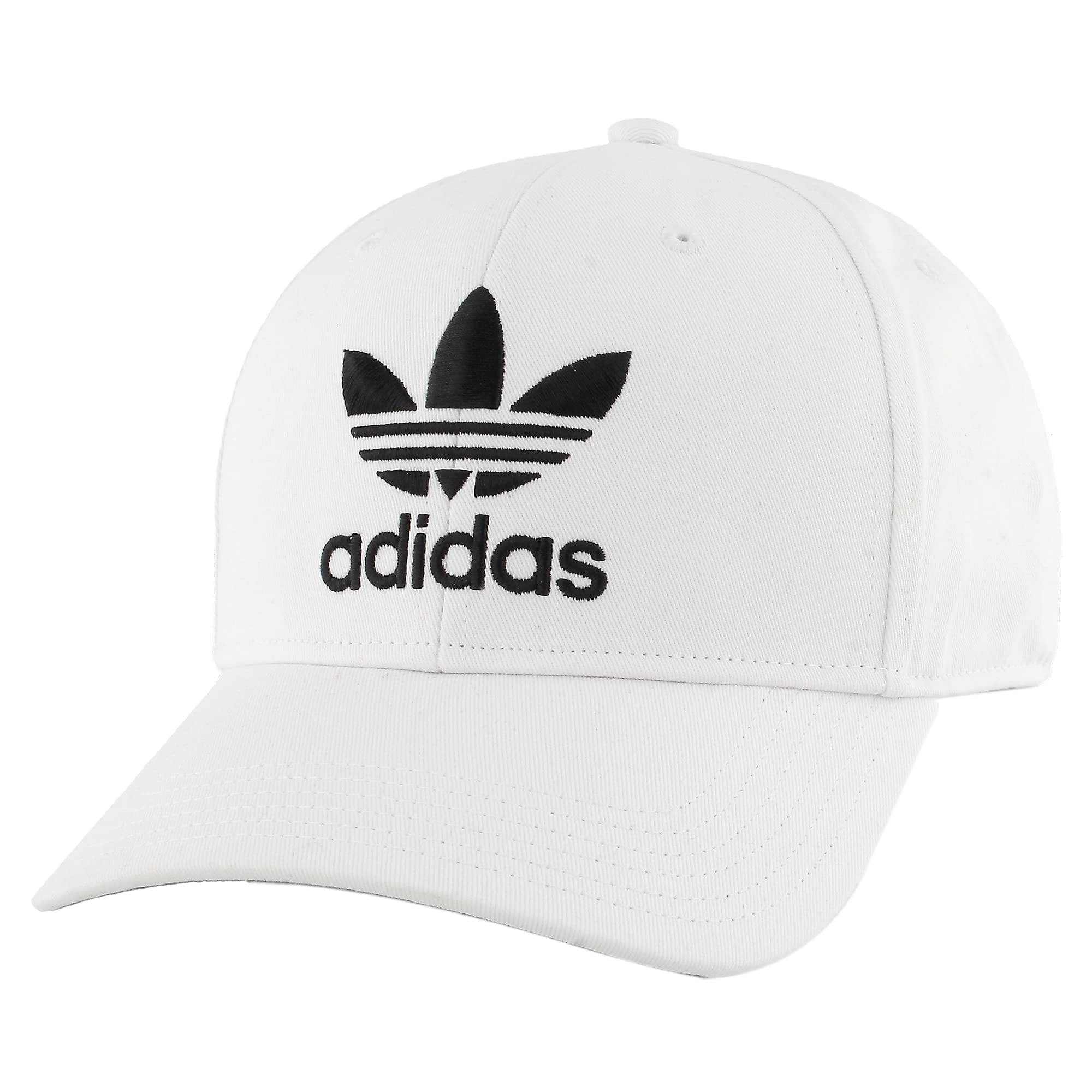 adidas Originals Men's Originals Trefoil Structured Precurve, White/Black, One Size