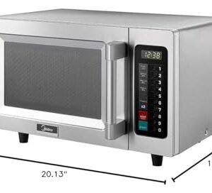 Midea Equipment 1025F1A Countertop Commercial Microwave Oven with Touch Control, 1000W, Stainless Steel.9 CuFt