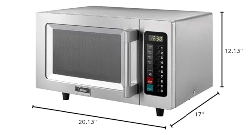 Midea Equipment 1025F1A Countertop Commercial Microwave Oven with Touch Control, 1000W, Stainless Steel.9 CuFt