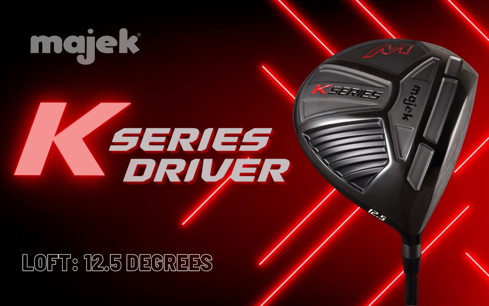 Big & Tall Men's (+1" Longer than Standard Length) Majek High Launch Golf K Series 460cc 12.5° Driver Right Handed Premium Ultra Forgiving Regular Flex Graphite Shaft Tour Velvet Grip