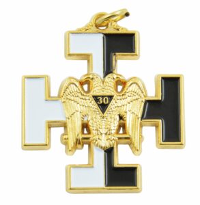 30th degree masonic pendant - [white & black][1 1/2'' tall]