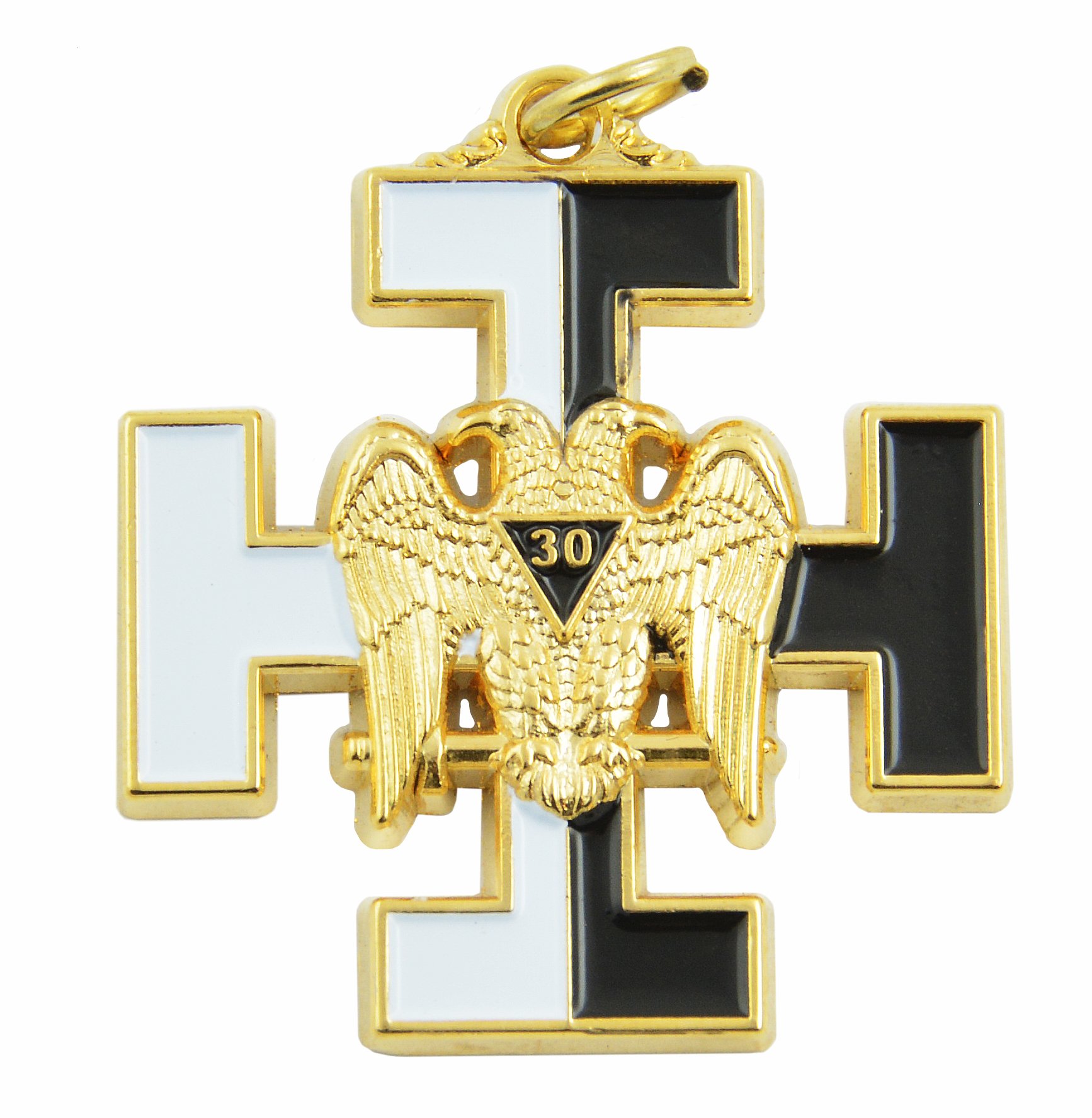 30th Degree Masonic Pendant - [White & Black][1 1/2'' Tall]