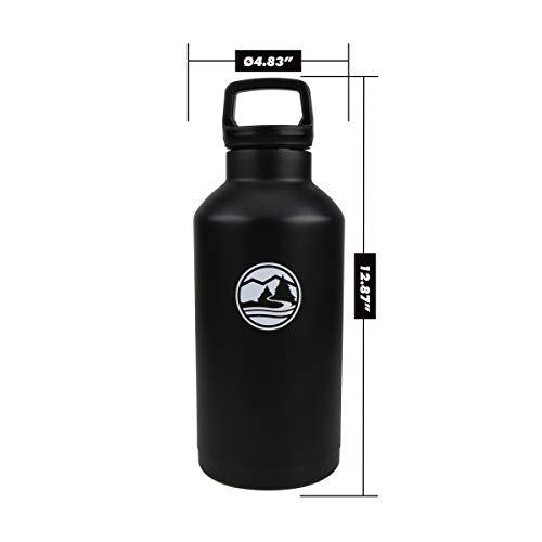 Tahoe Trails Water Bottle, 64 oz, Black