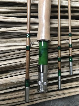 Bamboo Fly Rod 8'0" #5,3 Piece 2 Tips with reelseat Amber Insert and Agate Guide