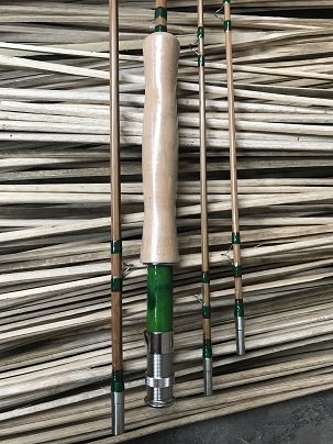 Bamboo Fly Rod 8'0" #5,3 Piece 2 Tips with reelseat Amber Insert and Agate Guide