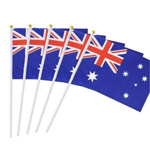 25 pack hand held small mini flag australia flag australian stick flag round top national country flags,party decorations supplies for parades,world cup,festival events,international festival