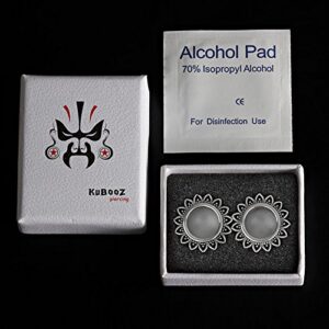 KUBOOZ(1 Pair Simple Retro Screw Ear Plugs Tunnels Gauges Stretcher Piercings 2g to 5/8 inch