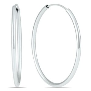 25mm endless hoop earring in 14k white gold