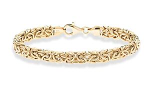 miabella italian 18k gold over sterling silver byzantine bracelet for women, handmade in italy (length 8 inches)