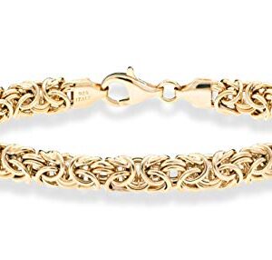 Miabella Italian 18K Gold Over Sterling Silver Byzantine Bracelet for Women, Handmade in Italy (Length 8 Inches)