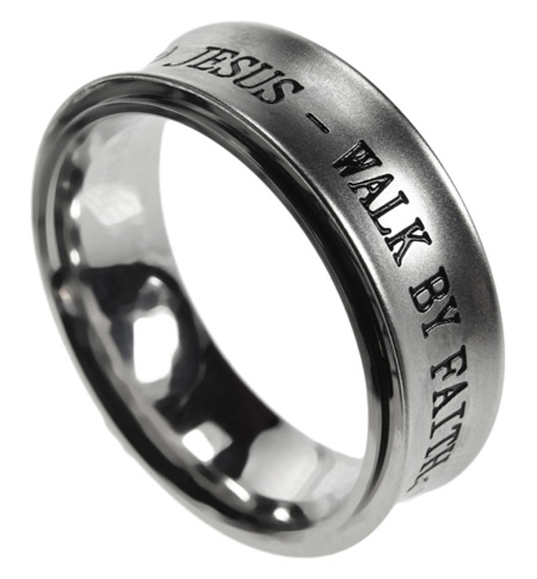 K20 2 Corinthians 5:7 Spinner Ring Jesus Walk by Faith Not by Sight Scripture (11)