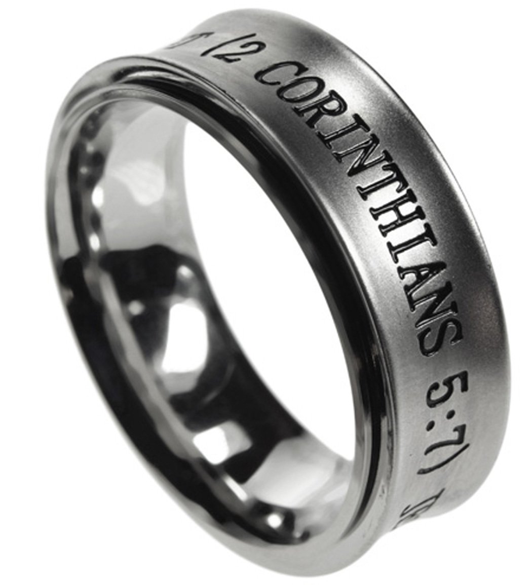 K20 2 Corinthians 5:7 Spinner Ring Jesus Walk by Faith Not by Sight Scripture (11)