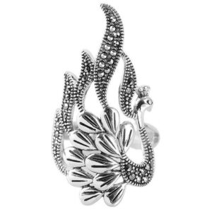 helen de lete vintage phoenix wonder bird 925 sterling silver open ring