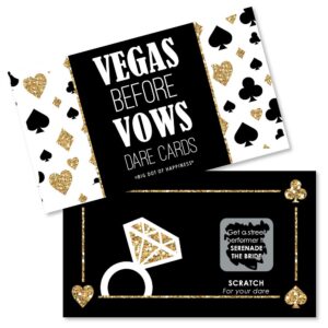 big dot of happiness vegas before vows - las vegas bridal shower or bachelorette party game scratch off dare cards - 22 count